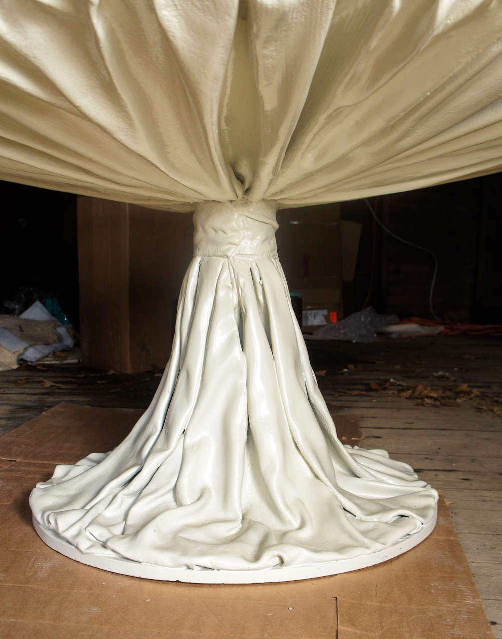 Richard Himmel 'Gathered Drapery' Round Dining or Large Center Table, c ...