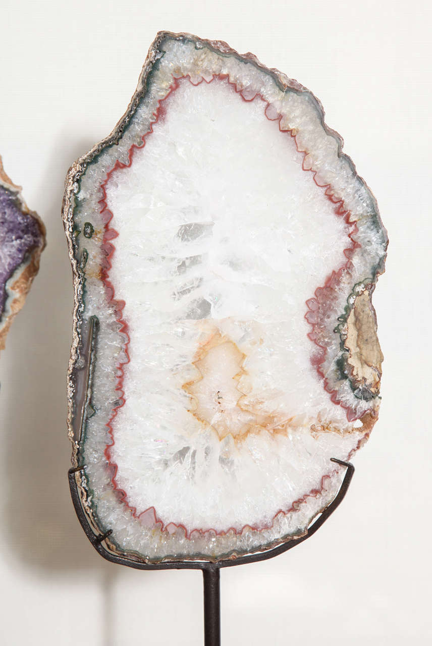 Sliced Geodes on Custom Made Stands For Sale at 1stDibs