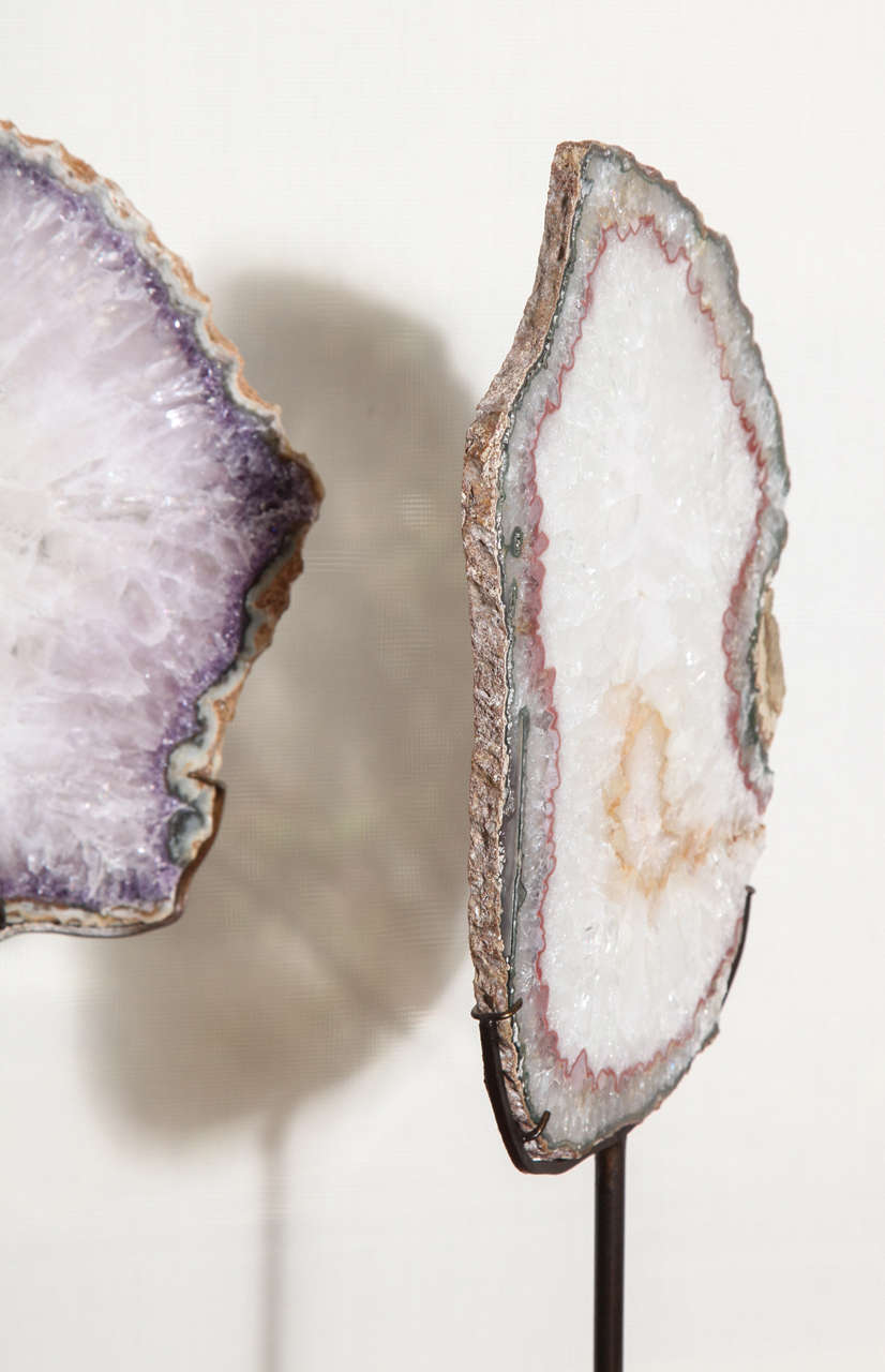 Sliced Geodes on Custom Made Stands For Sale at 1stDibs