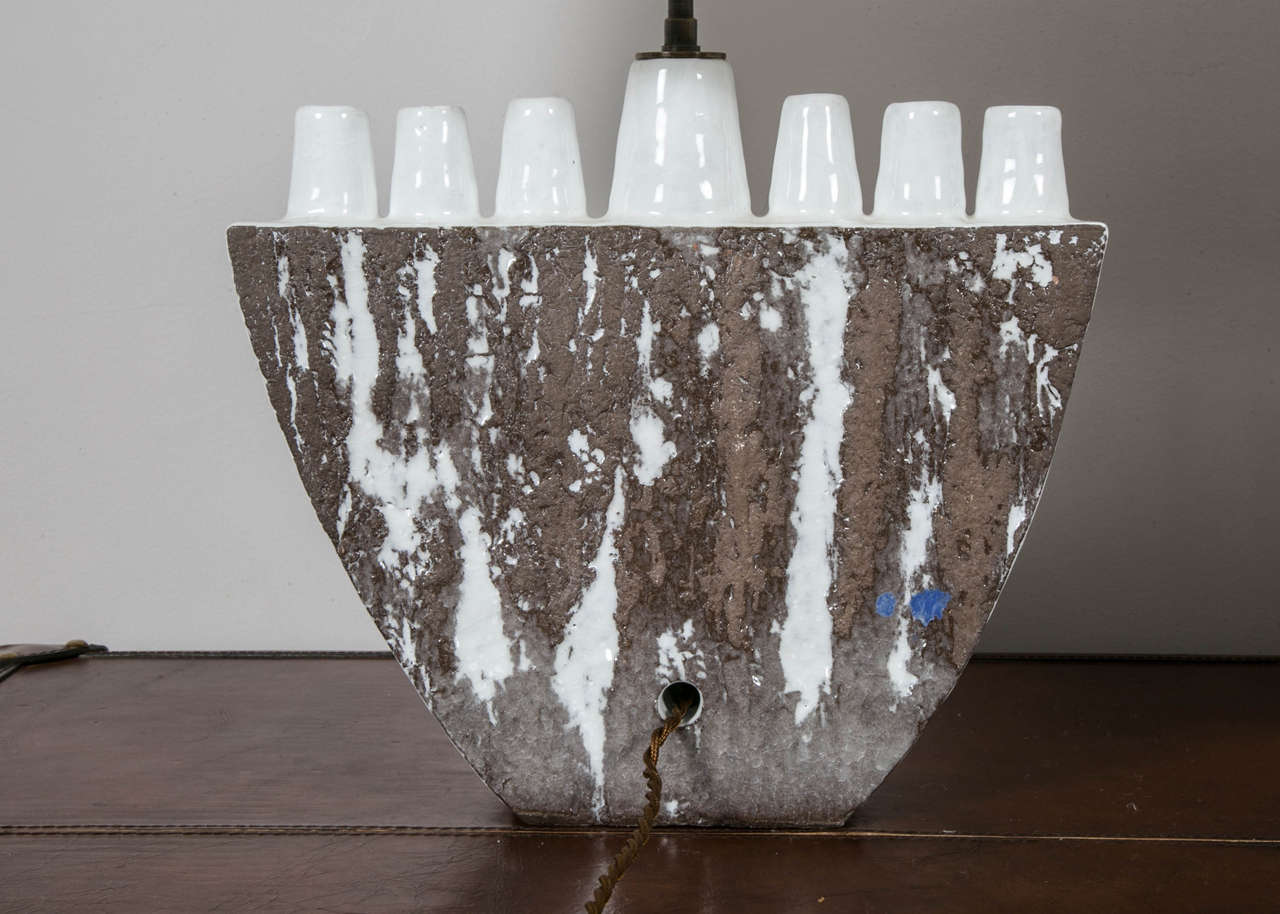 Unusual Pair of Ceramic Lamps For Sale at 1stDibs