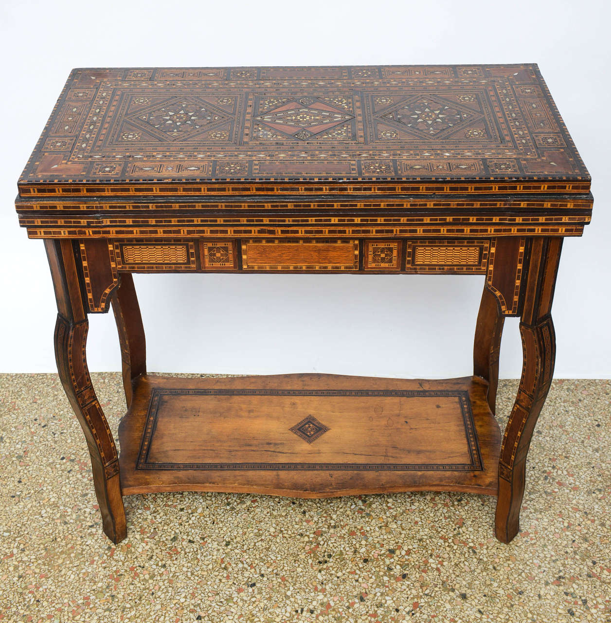 Moroccan Games or Console Table with Inlays, circa 1900 at 1stDibs