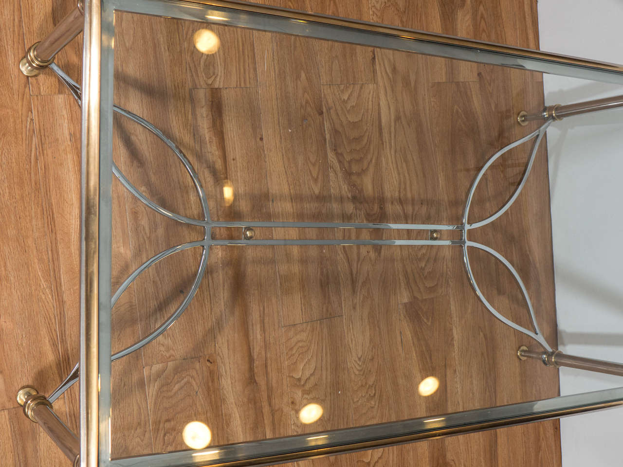 1970s Brass Rectangular Coffee and Cocktail Table with Elegant Chrome ...