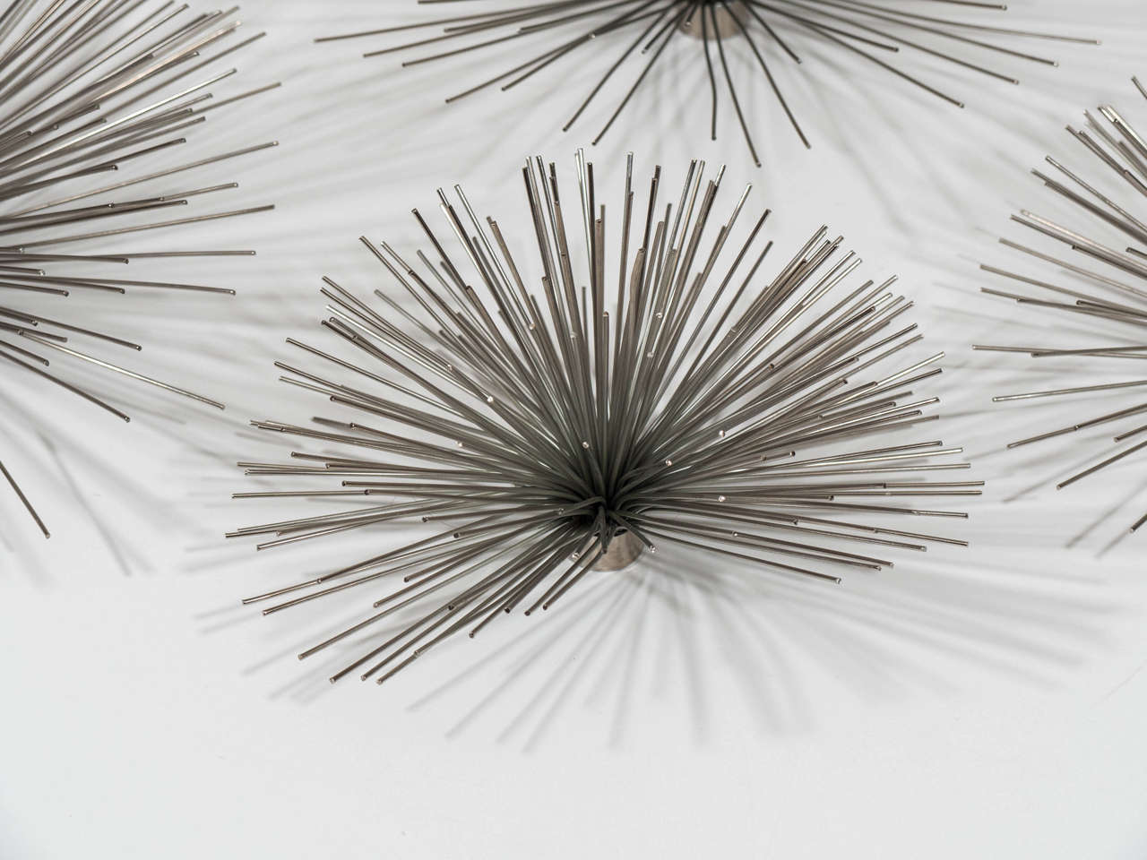 Set of Six Chrome Modernistic Spike Clusters Sculpture by Curtis Jeré ...