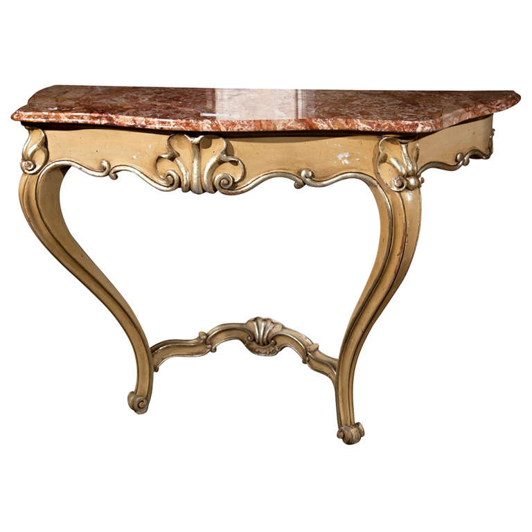 French Rococo Style Console Table at 1stDibs