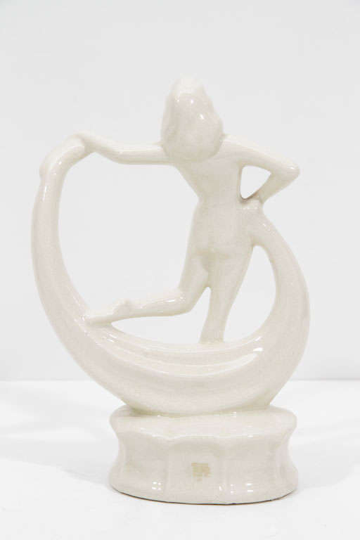 Art Deco Dancing Flapper Ceramic Sculpture at 1stDibs