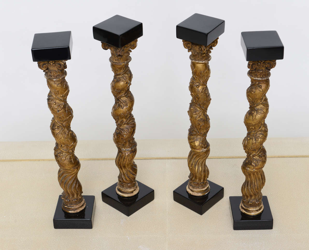 Set of Four Italian Baroque Solomonic Column Models, Mid-18th Century ...
