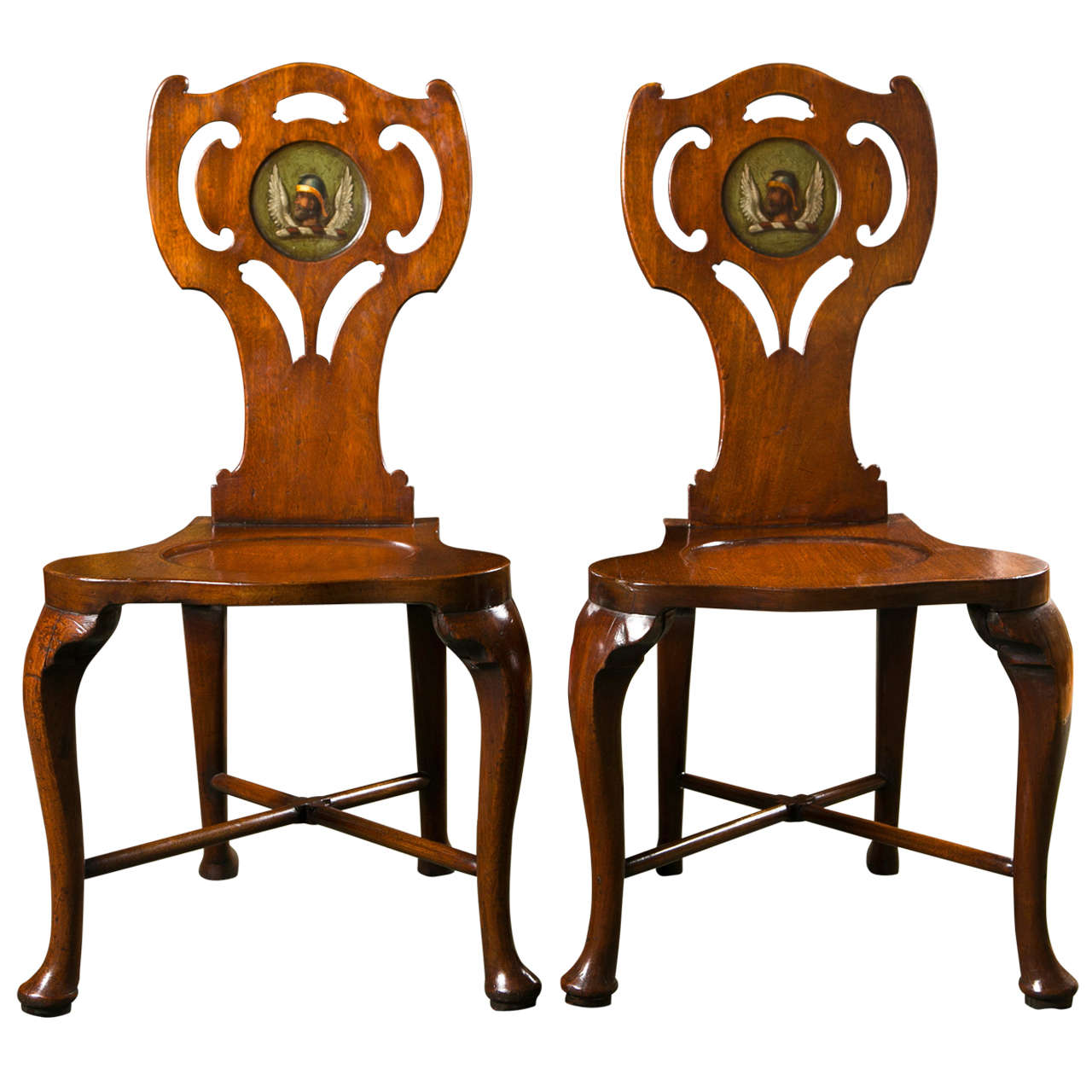 Pair of George III Hall Chairs For Sale at 1stDibs