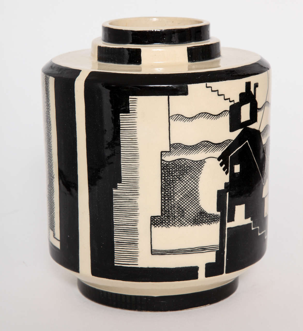 Robert Lallemant French Art Deco Ceramic Vase, 1928 at 1stDibs
