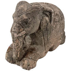 Burmese Sandstone Elephant at 1stDibs