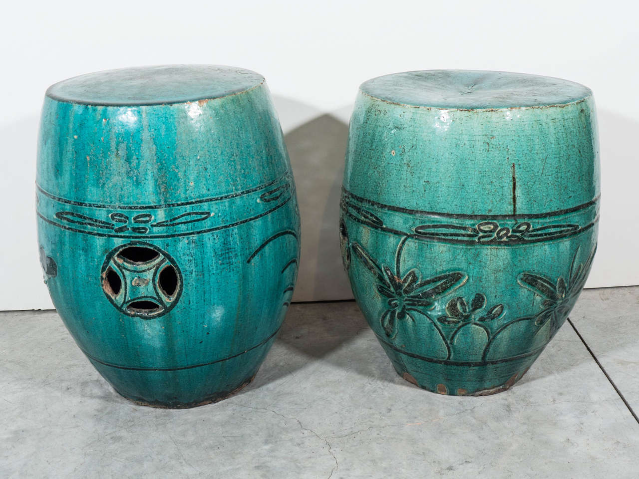 Ceramic Garden Stools, c. 1900 at 1stDibs