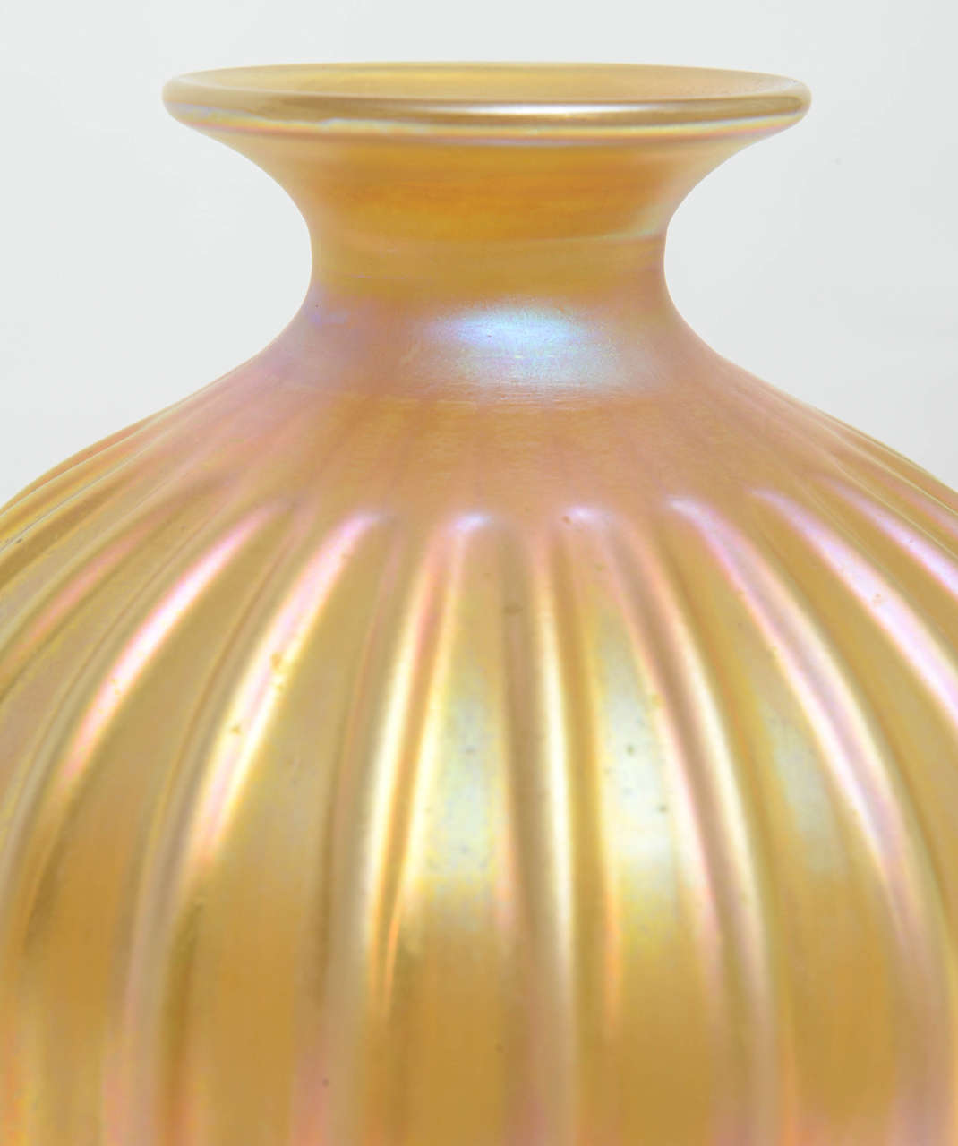 Gold Iridescent Murano Vase at 1stDibs