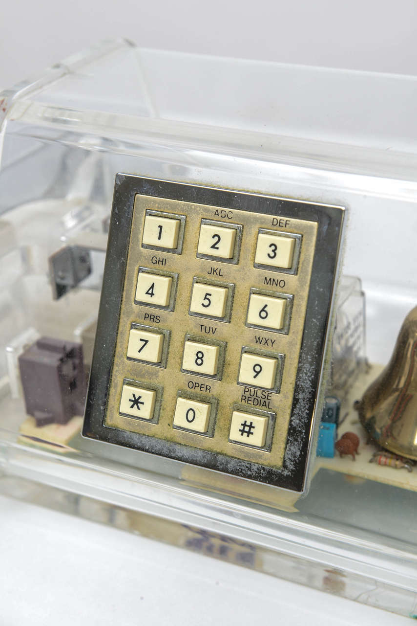 Mid-Century Modern Chrome and Lucite-Acrylic Push Button Phone by ...