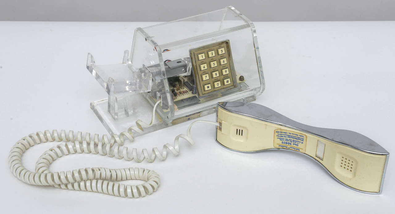 Mid-Century Modern Chrome and Lucite-Acrylic Push Button Phone by ...