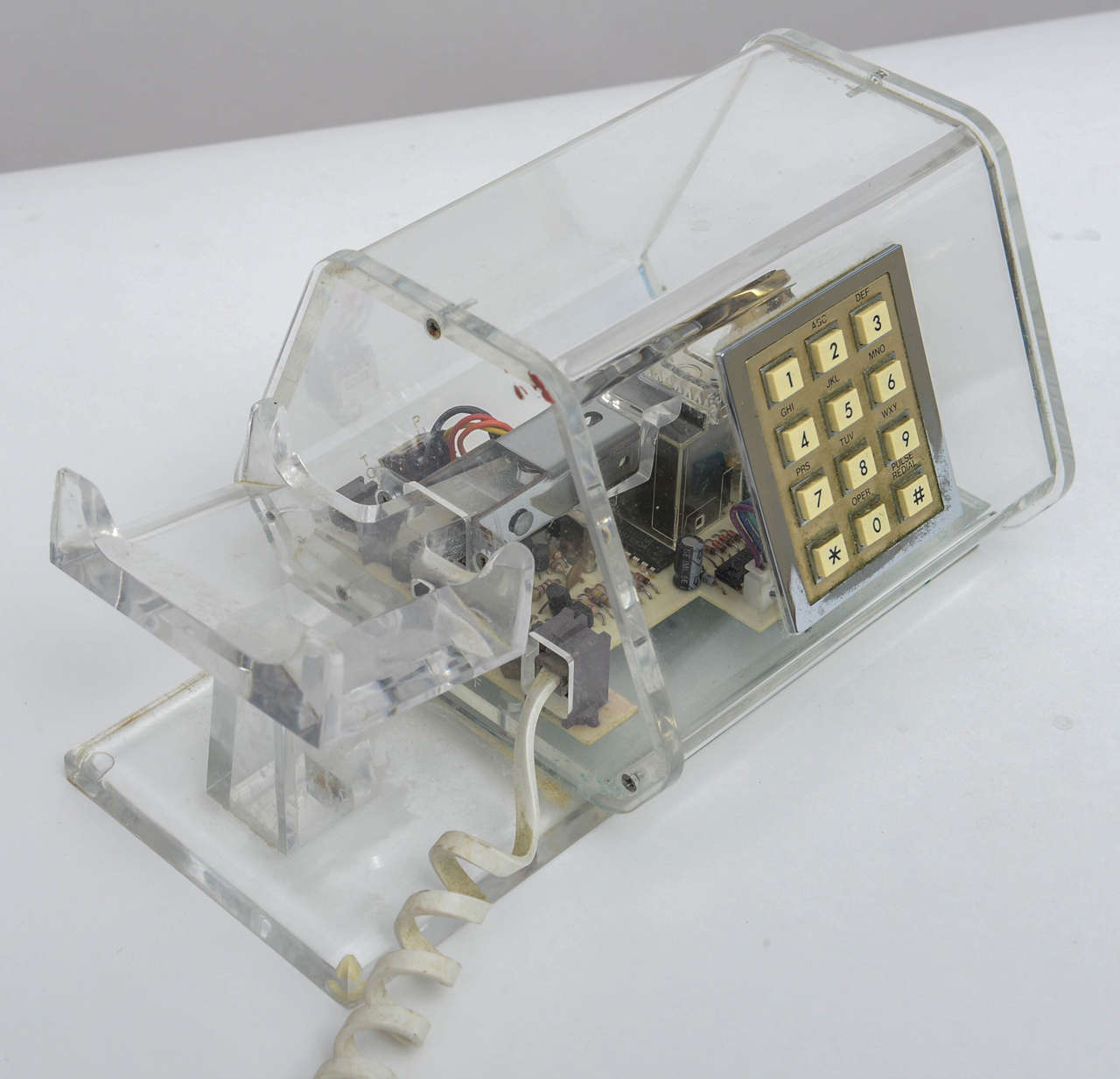 Mid-Century Modern Chrome and Lucite-Acrylic Push Button Phone by ...