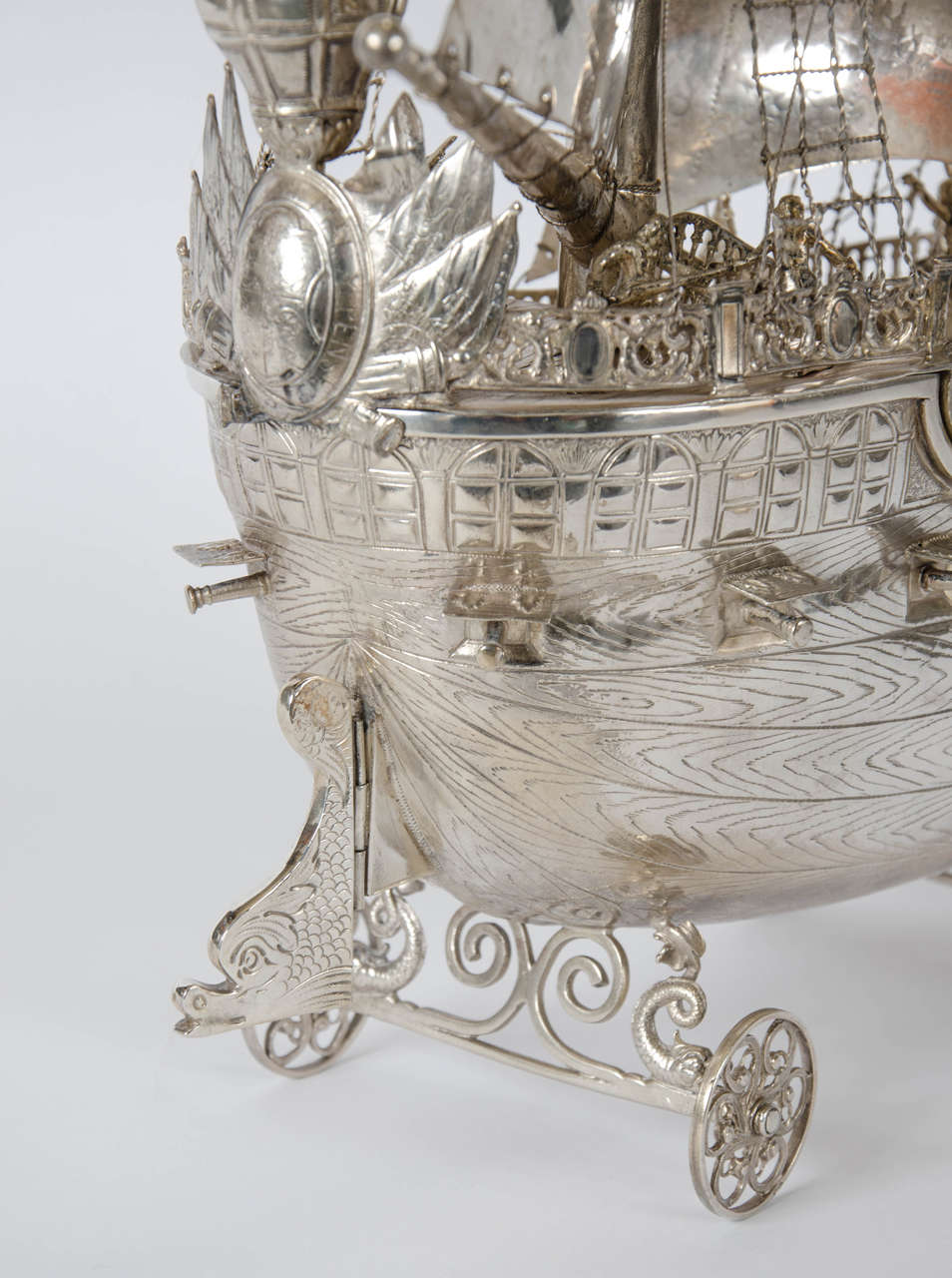 Large Silver Table Nef by Ludwig Neresheimer and Co. For Sale at 1stDibs