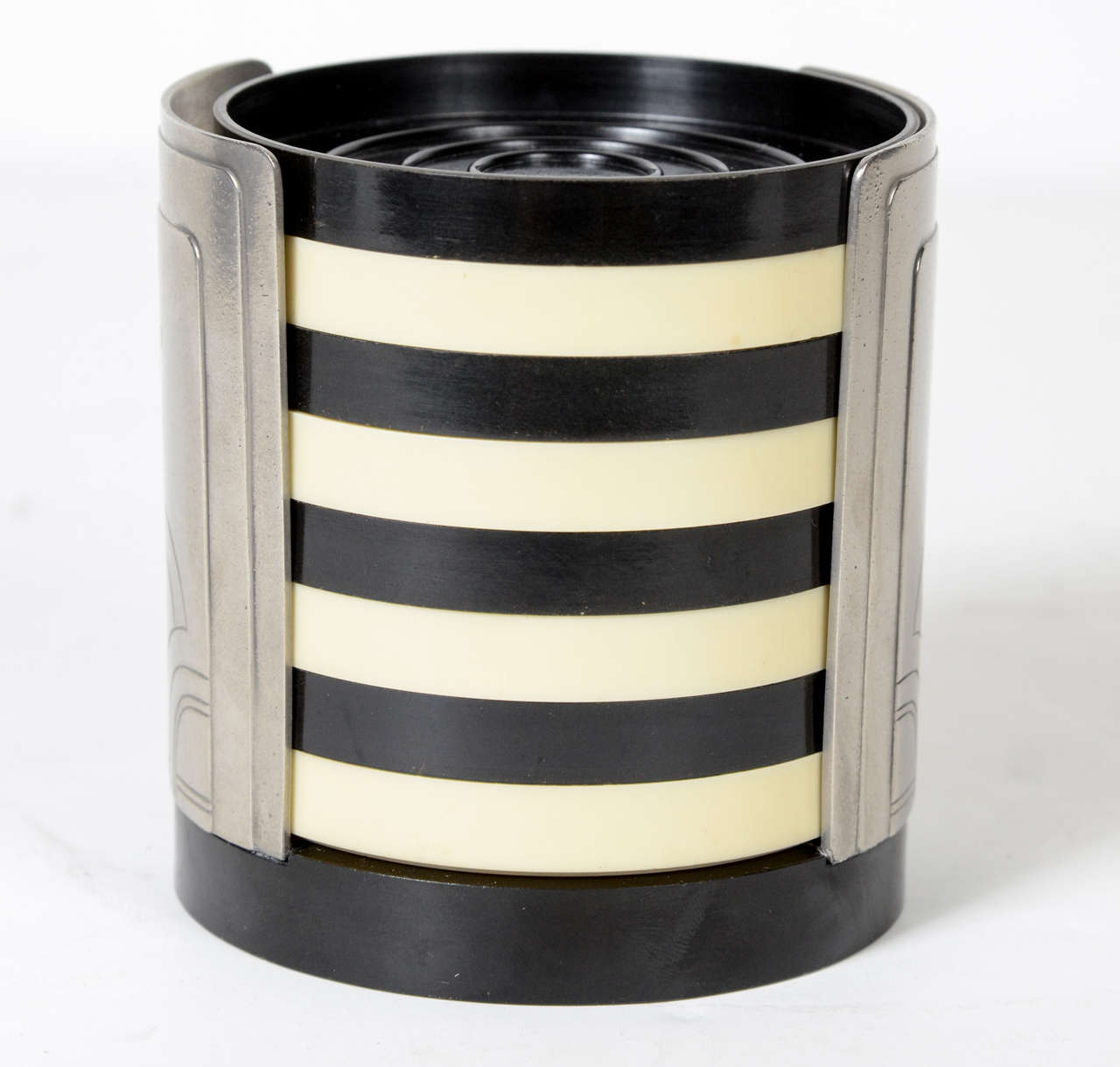 Gorgeous Art Deco Bakelite and Chrome Coaster Set at 1stDibs