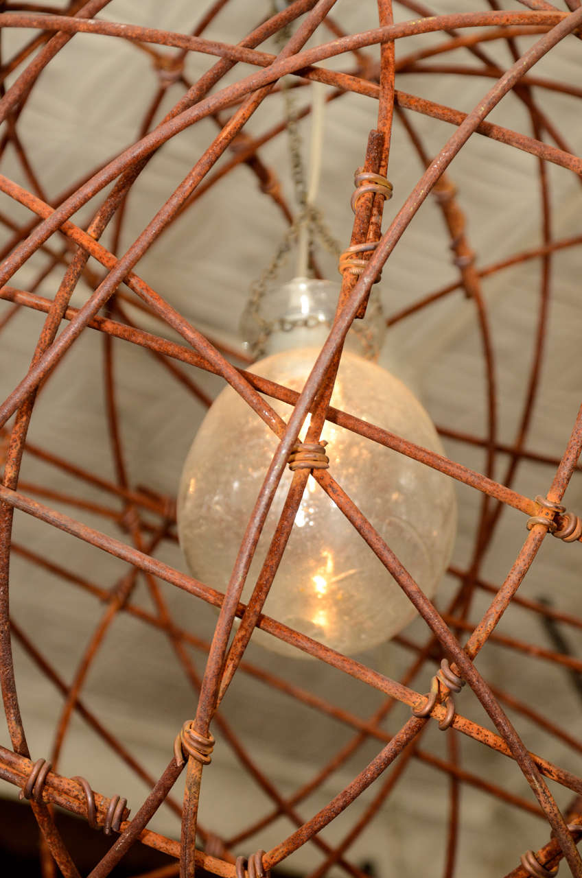 USA Intertwined Wire Sphere Chandelier at 1stDibs