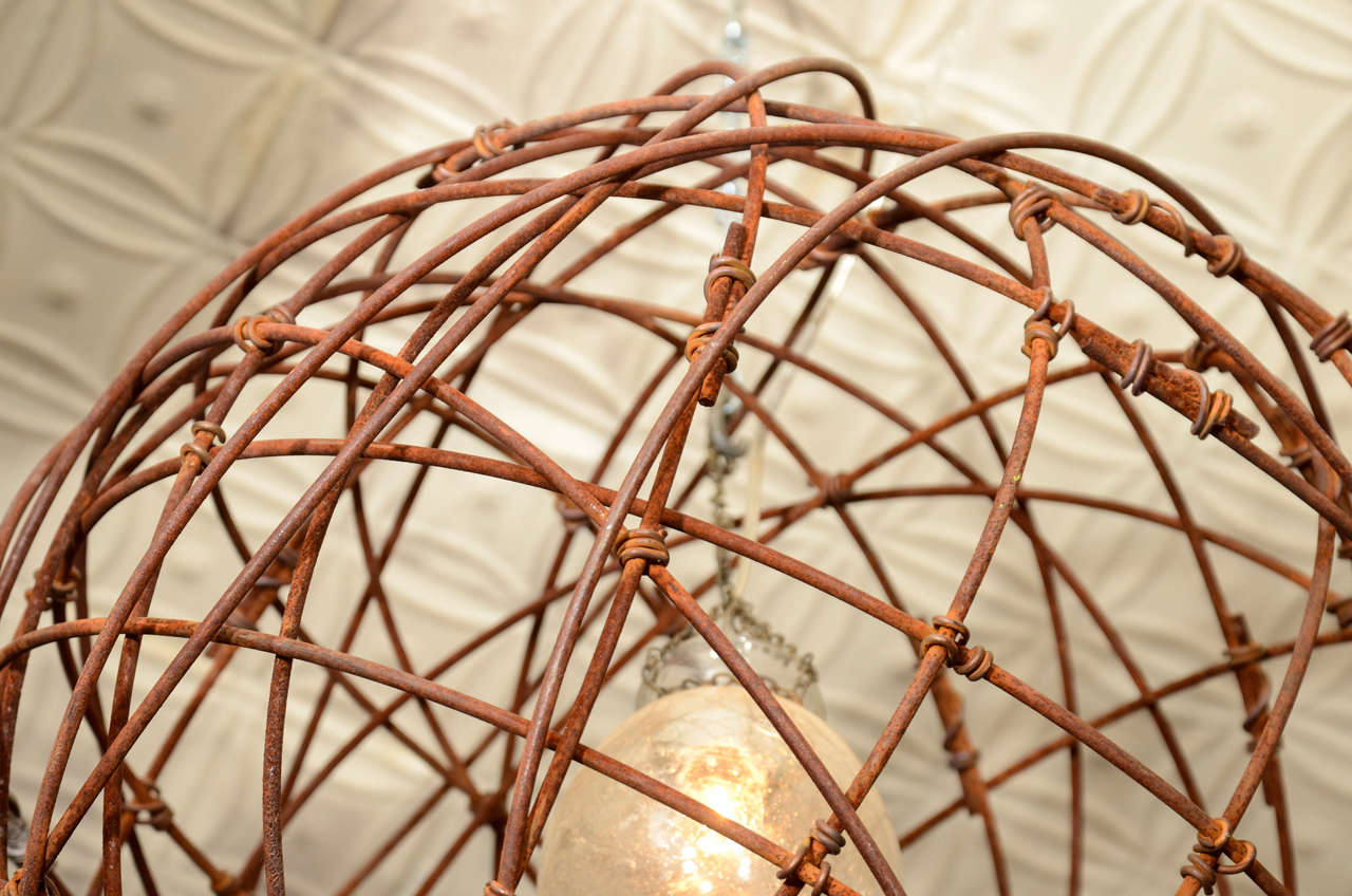 USA Intertwined Wire Sphere Chandelier at 1stDibs