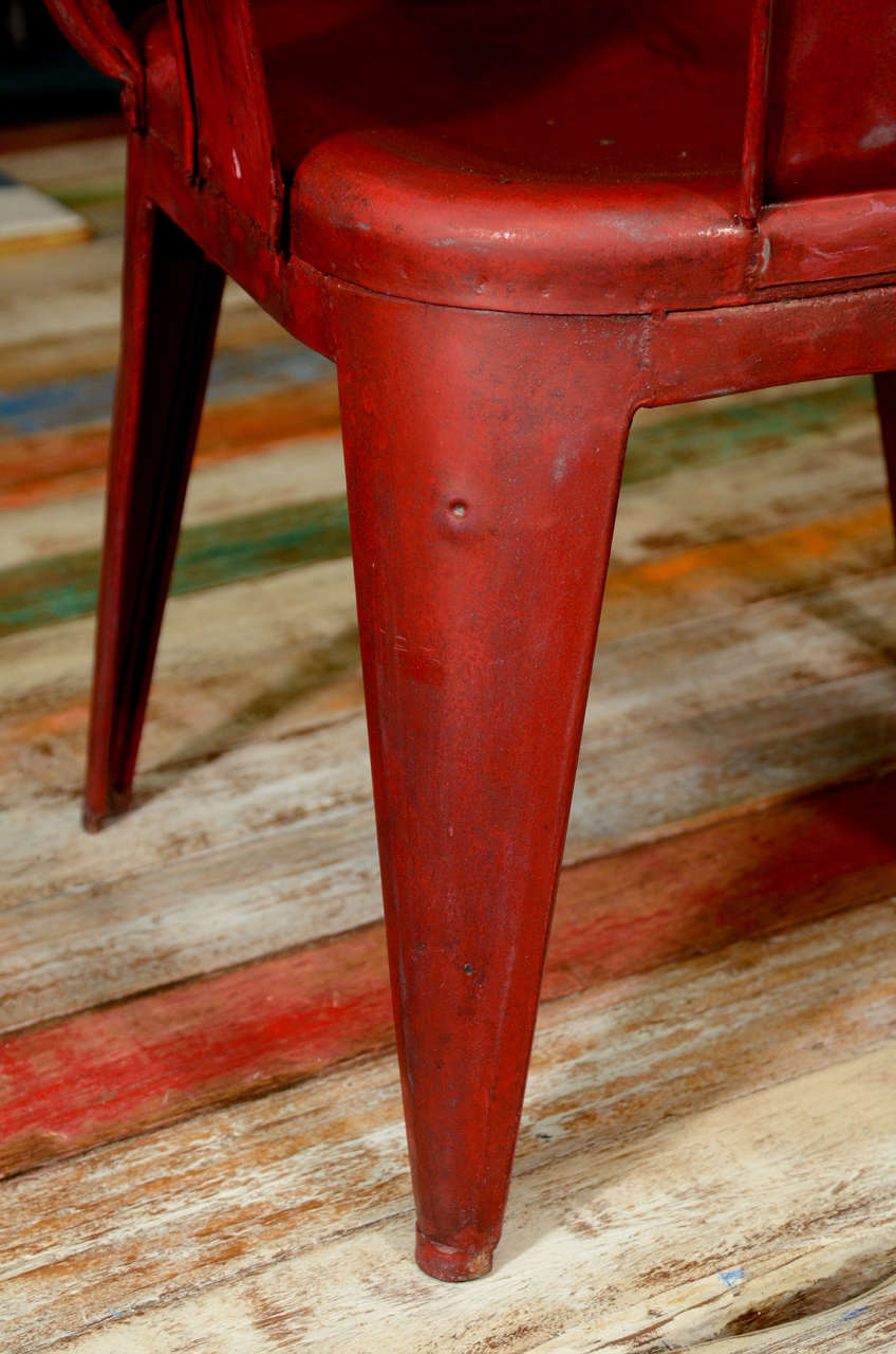 French Red Tolix Chairs set of 4 For Sale at 1stDibs