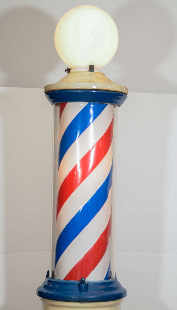 Extremely Rare Original Lighted Rotating Barber Pole at 1stDibs