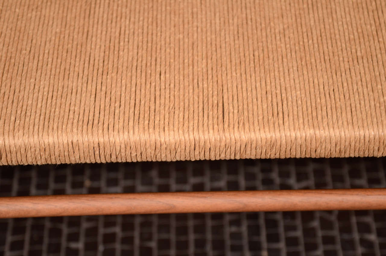 Hand Woven Rush Bench by Smilow Design at 1stDibs | straw seat bench