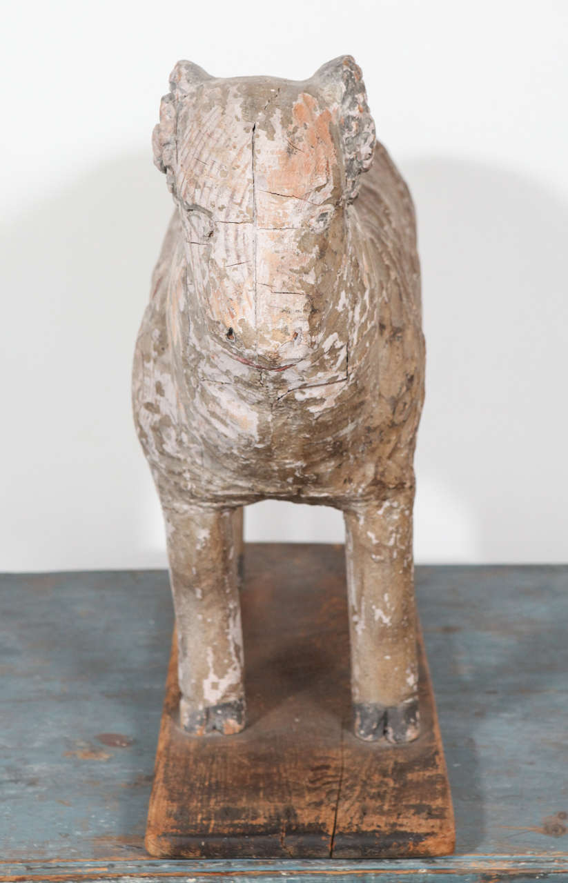 Vintage Carved Wooden Ram at 1stDibs