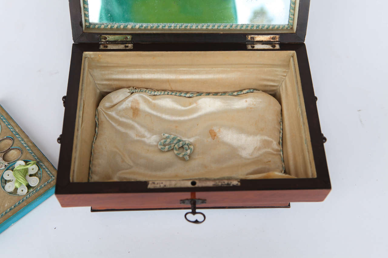19th Century English Burl Walnut Sewing Box at 1stDibs