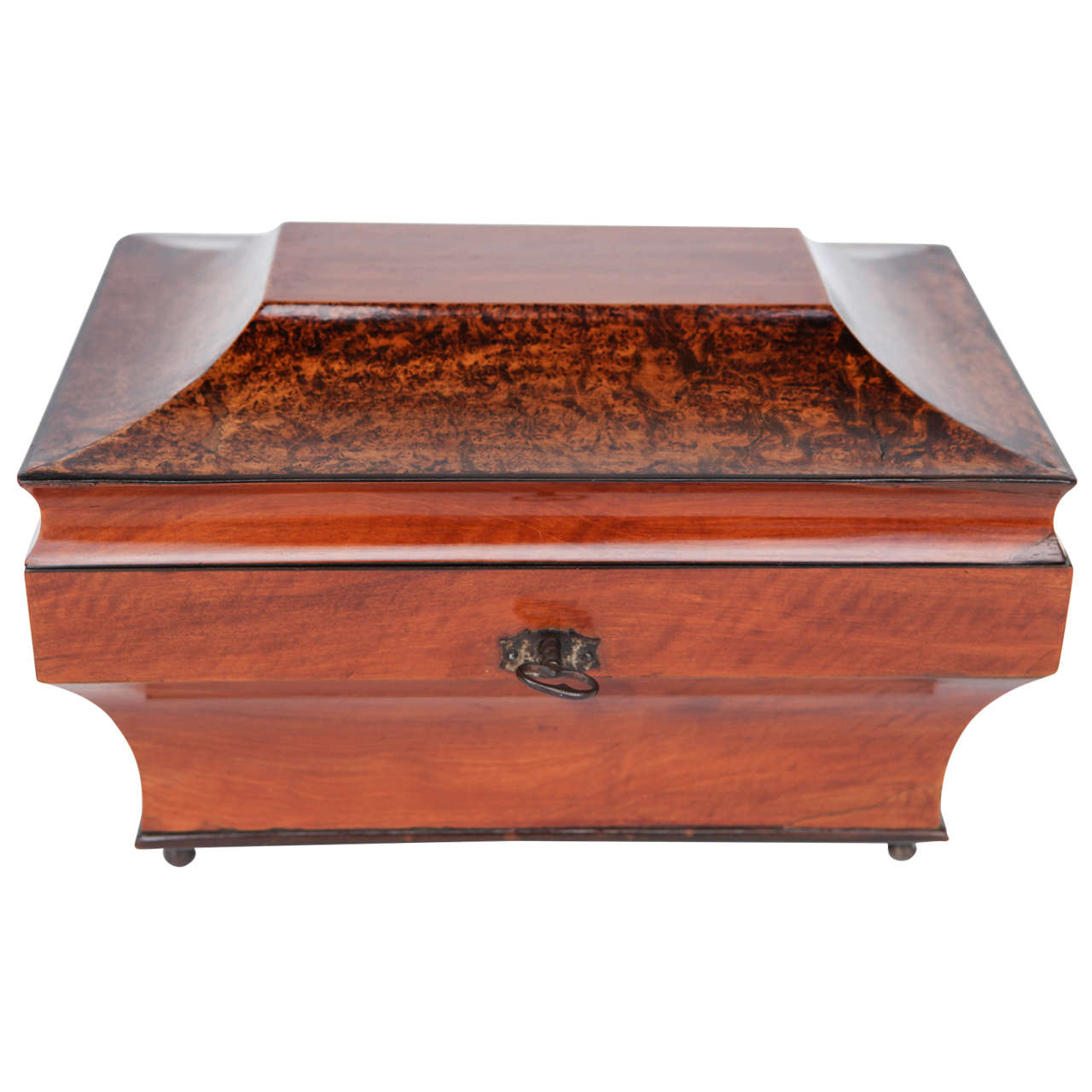19th Century English Burl Walnut Sewing Box at 1stDibs