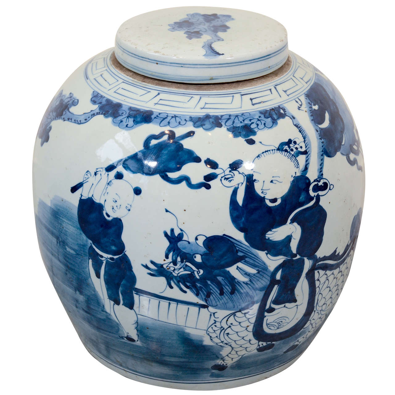 Large Antique Chinese Porcelain Tea Container at 1stdibs