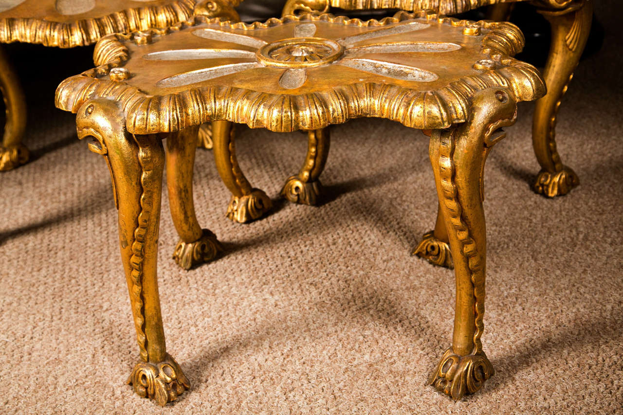 Spectacular French Rococo Style Armchairs and Stool by Jansen at 1stDibs