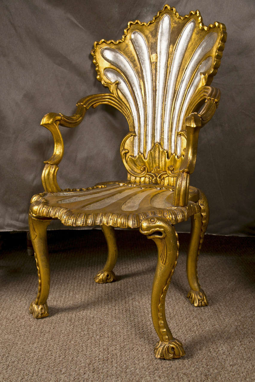 Spectacular French Rococo Style Armchairs and Stool by Jansen at 1stDibs