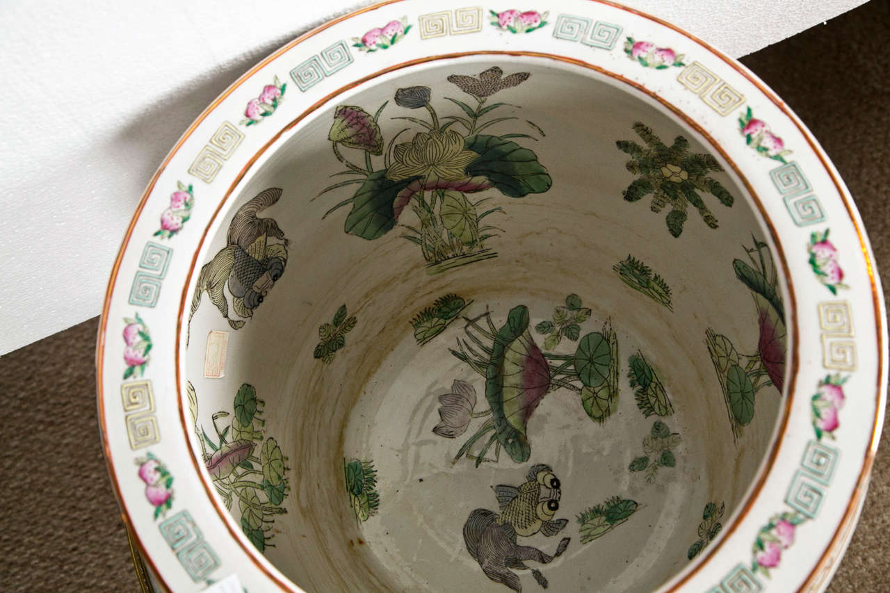 Large Famile Rose Chinese Export Fish Bowl at 1stDibs | chinese fish ...