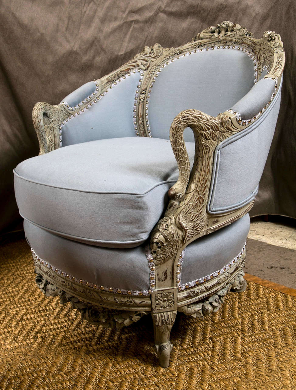 An Antique Swedish Painted Decorated Swan Arm Chair at 1stDibs ...