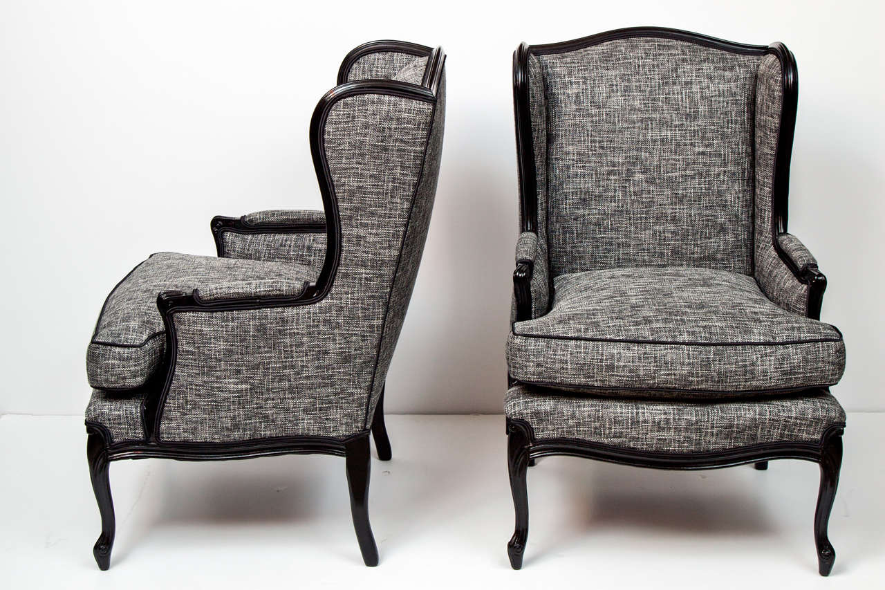 Pair of Tall Wingback Chairs at 1stDibs | pair of wingback chairs, tall ...