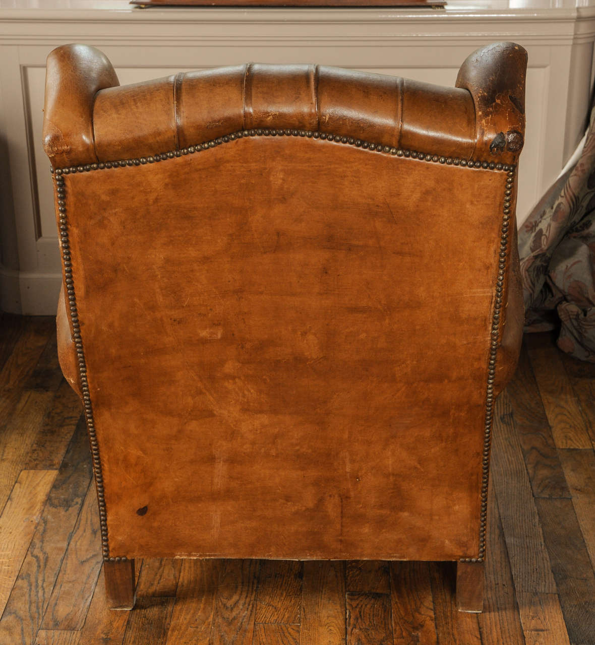 Pair of Antique Vintage Leather Club Chairs at 1stDibs