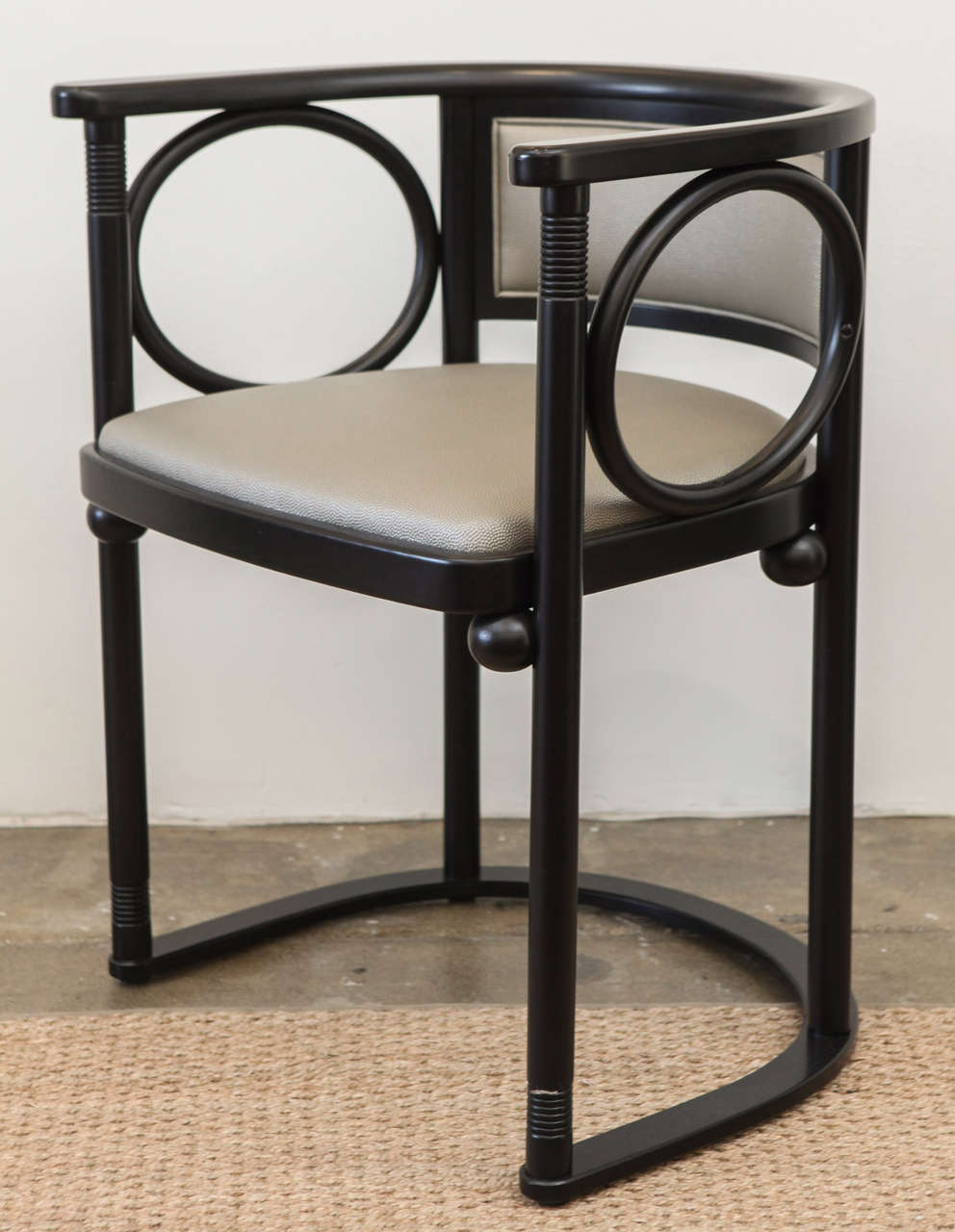 Set of Eight Black Josef Hoffman Dining Chairs at 1stDibs