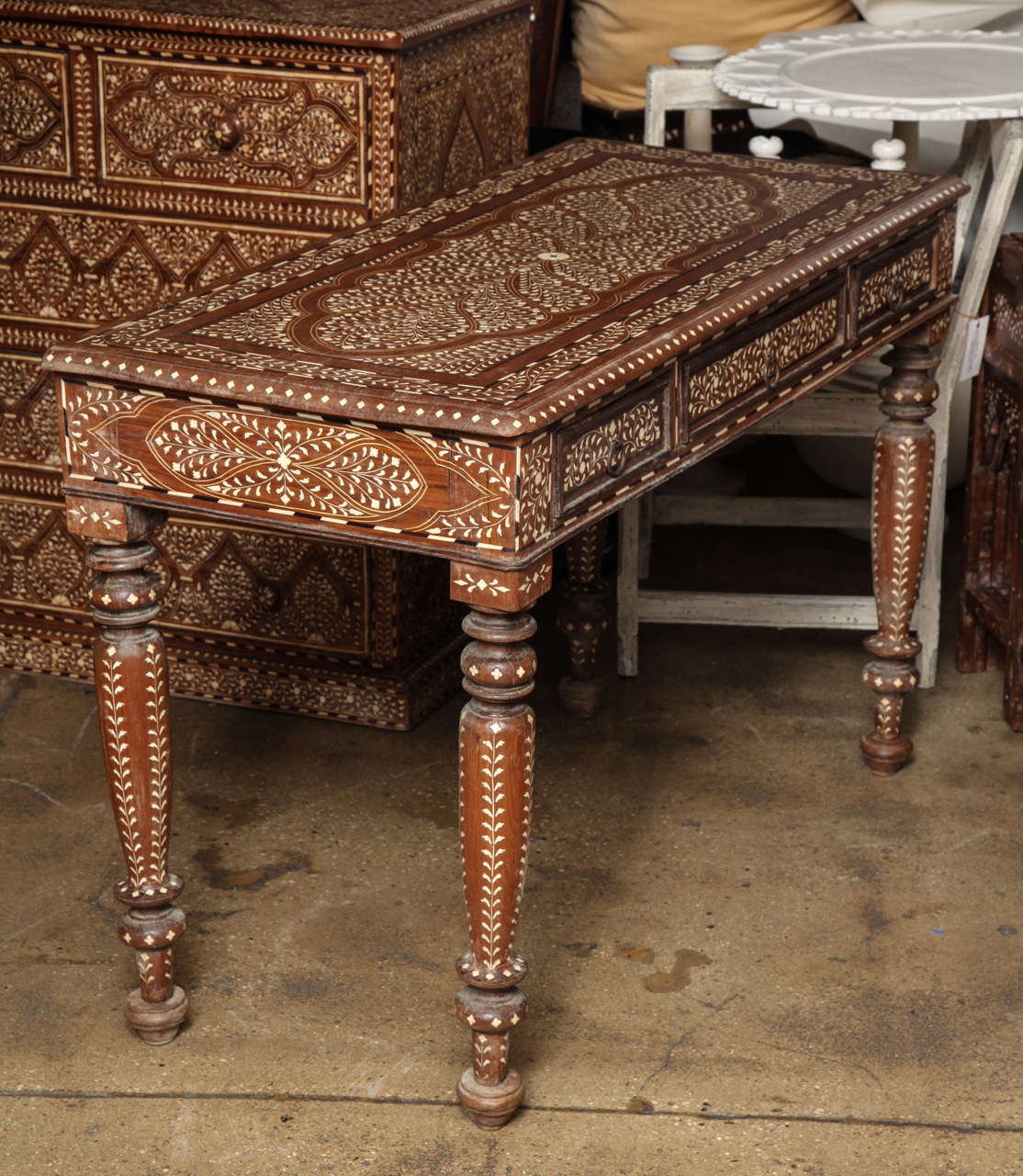 Bone Inlaid Desk at 1stDibs