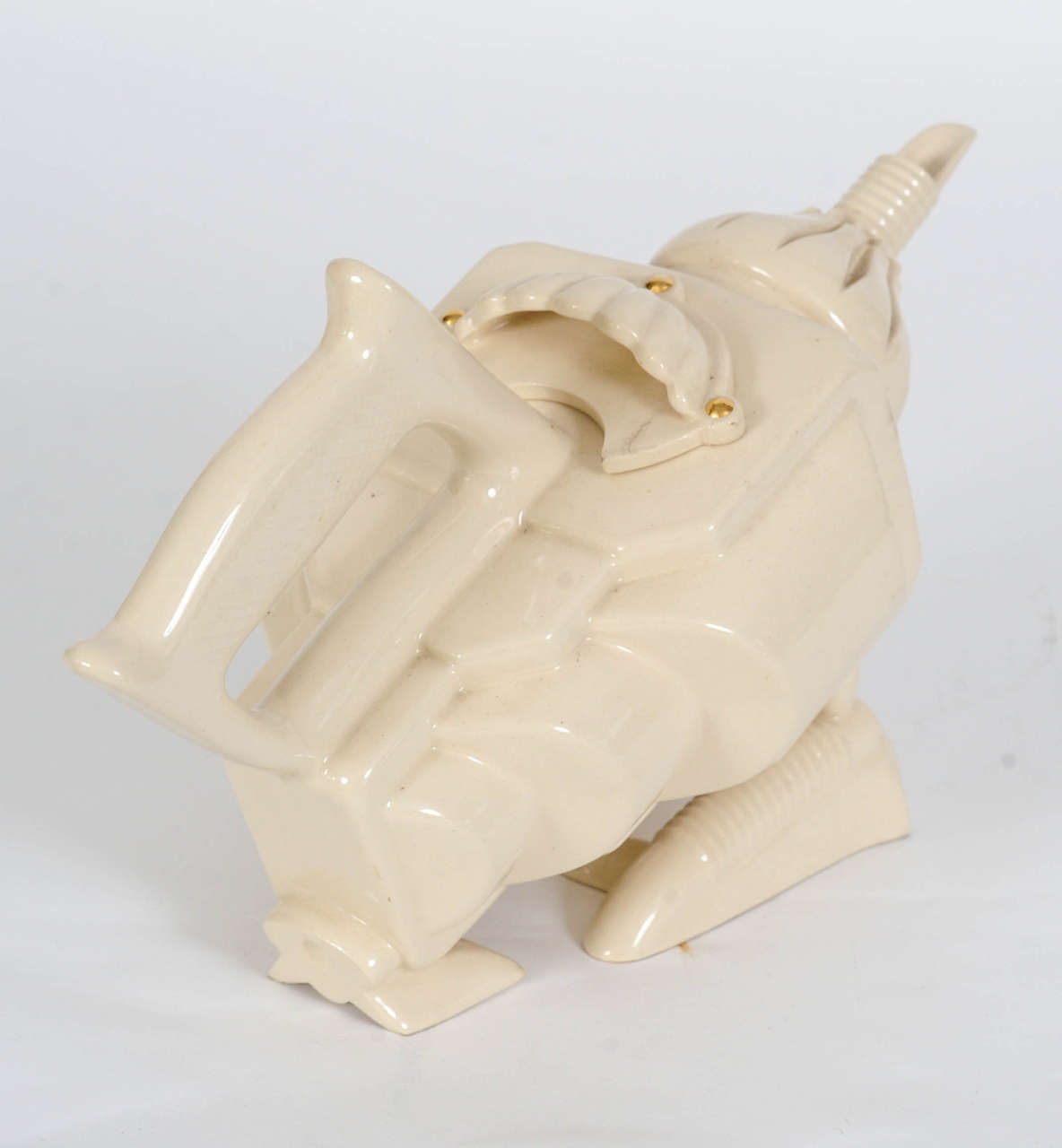 Extraordinary Porcelain Teapot in Postmodern Style with a Saw Handle ...