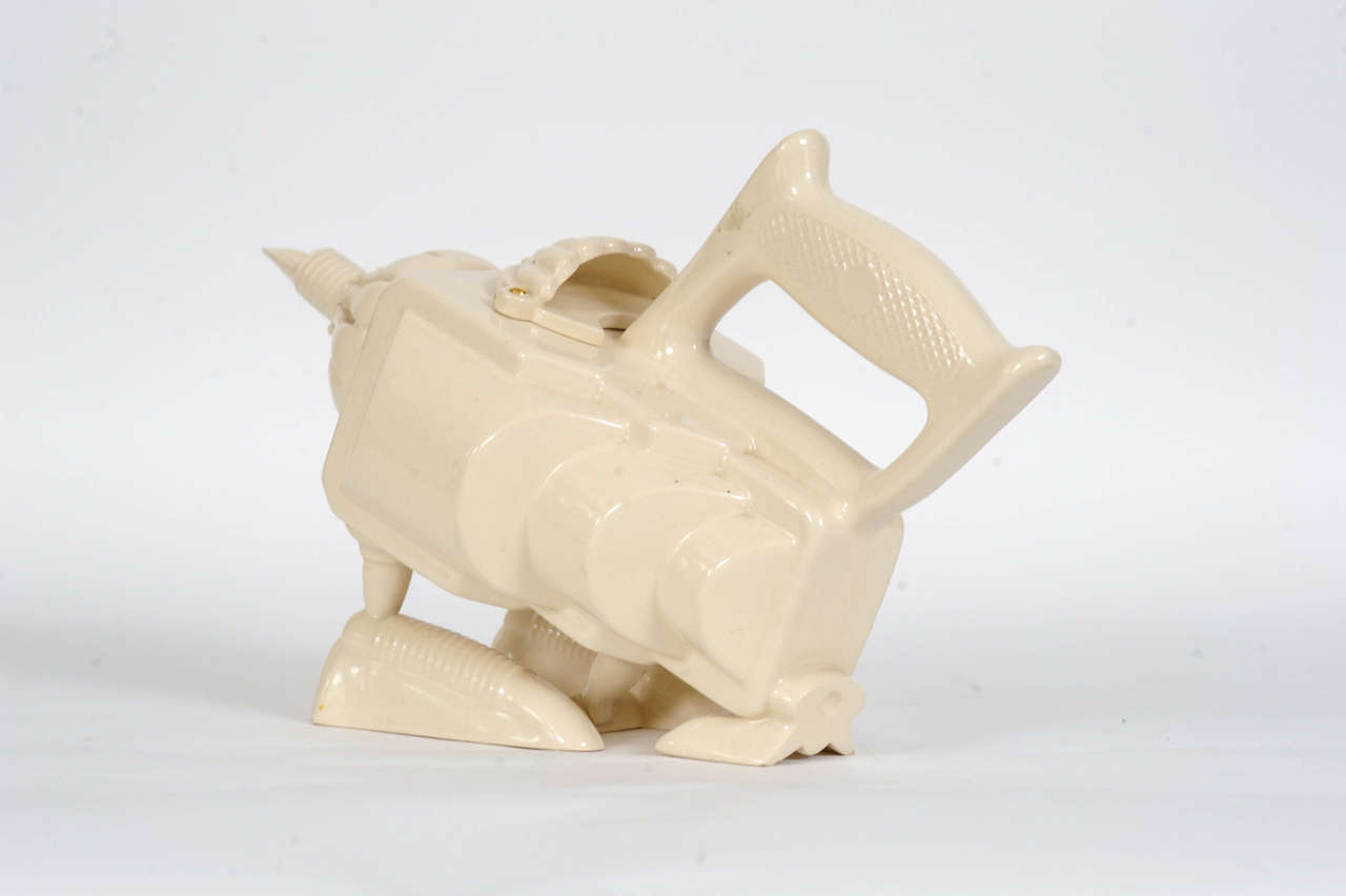 Extraordinary Porcelain Teapot in Postmodern Style with a Saw Handle ...