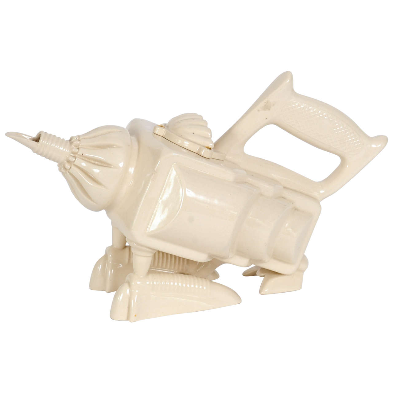 Extraordinary Porcelain Teapot in Postmodern Style with a Saw Handle ...