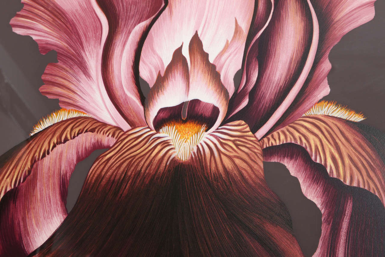 John Zak Large Framed Lithograph of Orchid at 1stDibs