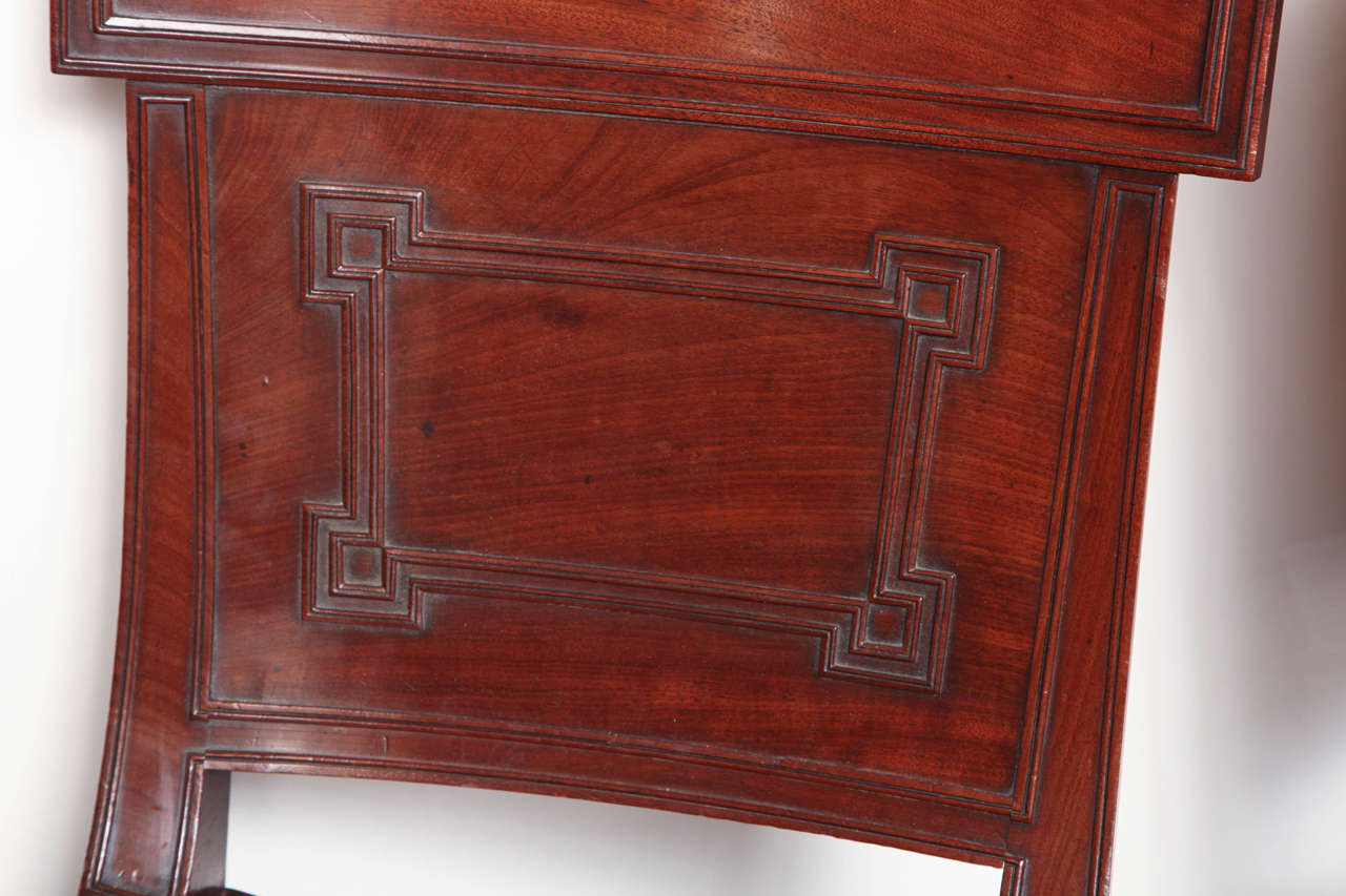 Four English Regency Mahogany Hall Chairs Attributed to Elward, Marsh ...