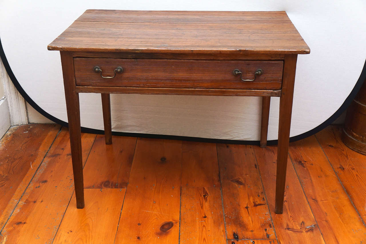 American Pine Single Drawer Side Table at 1stDibs