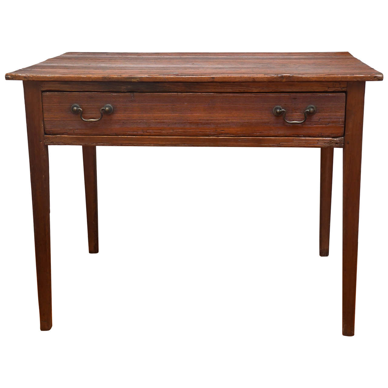 American Pine Single Drawer Side Table at 1stDibs