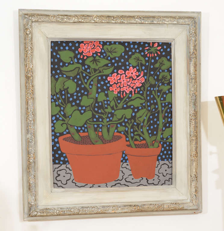 "Geraniums at Night" Painting by Mary Beth Edelson at 1stDibs