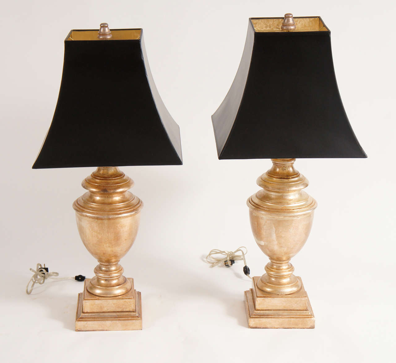 Two Gilded Baker Table Lamps, C.1960's For Sale at 1stDibs