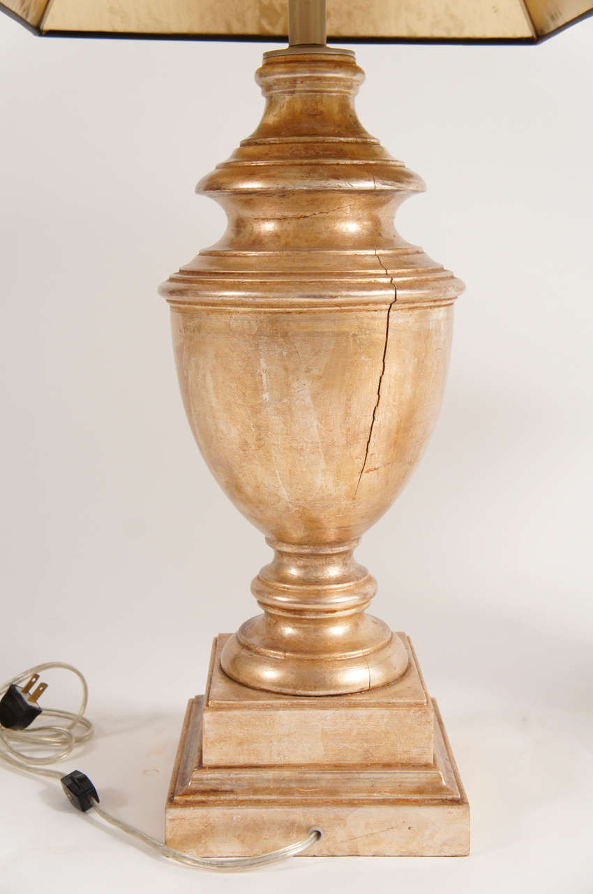 Two Gilded Baker Table Lamps, C.1960's For Sale at 1stDibs