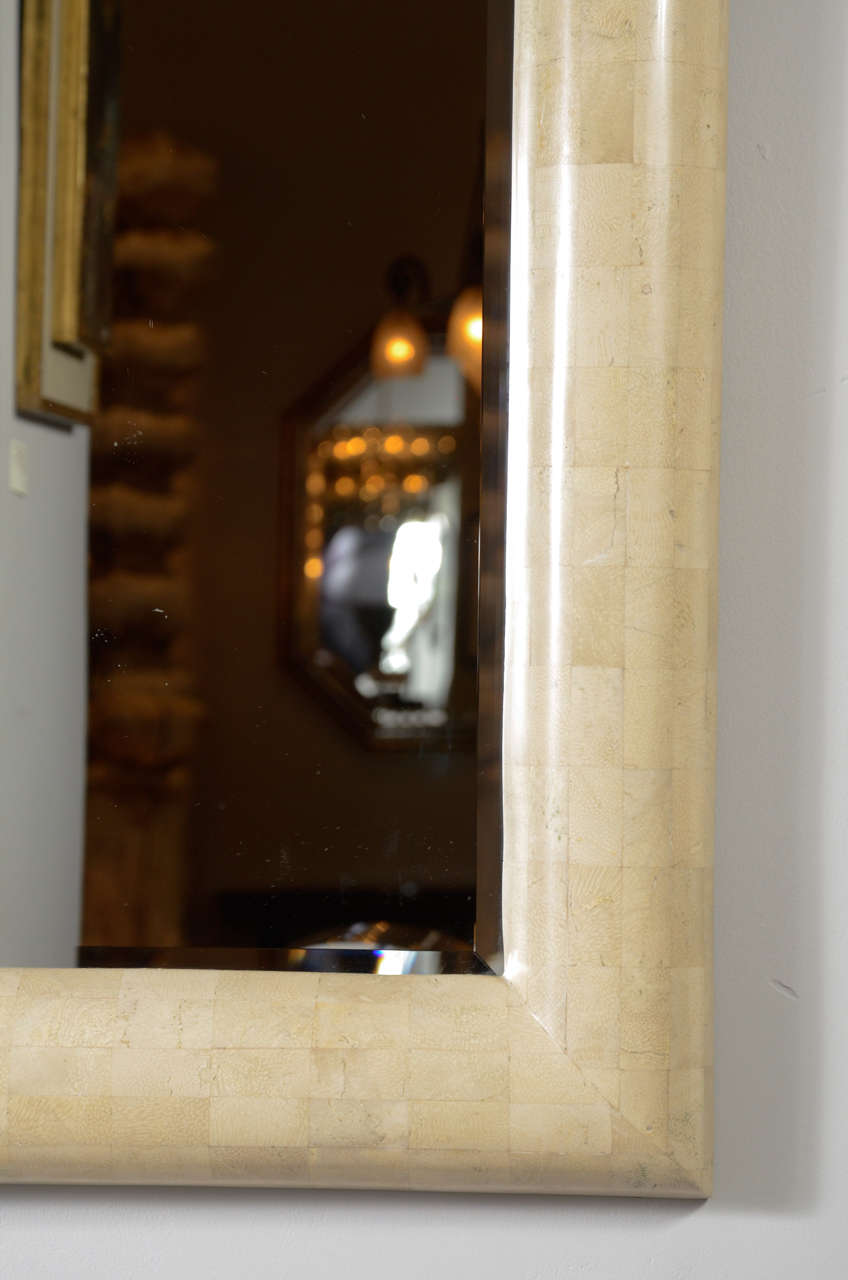 Exceptional Mid-Century Tessellated Limestone Mirror with Mother-of ...