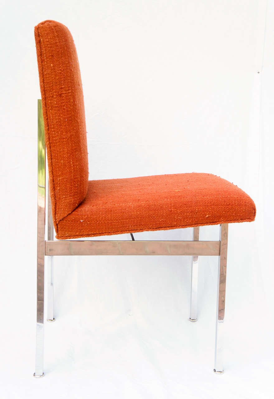 8 Mid Century Chrome Pace Collection dining Chairs at 1stDibs