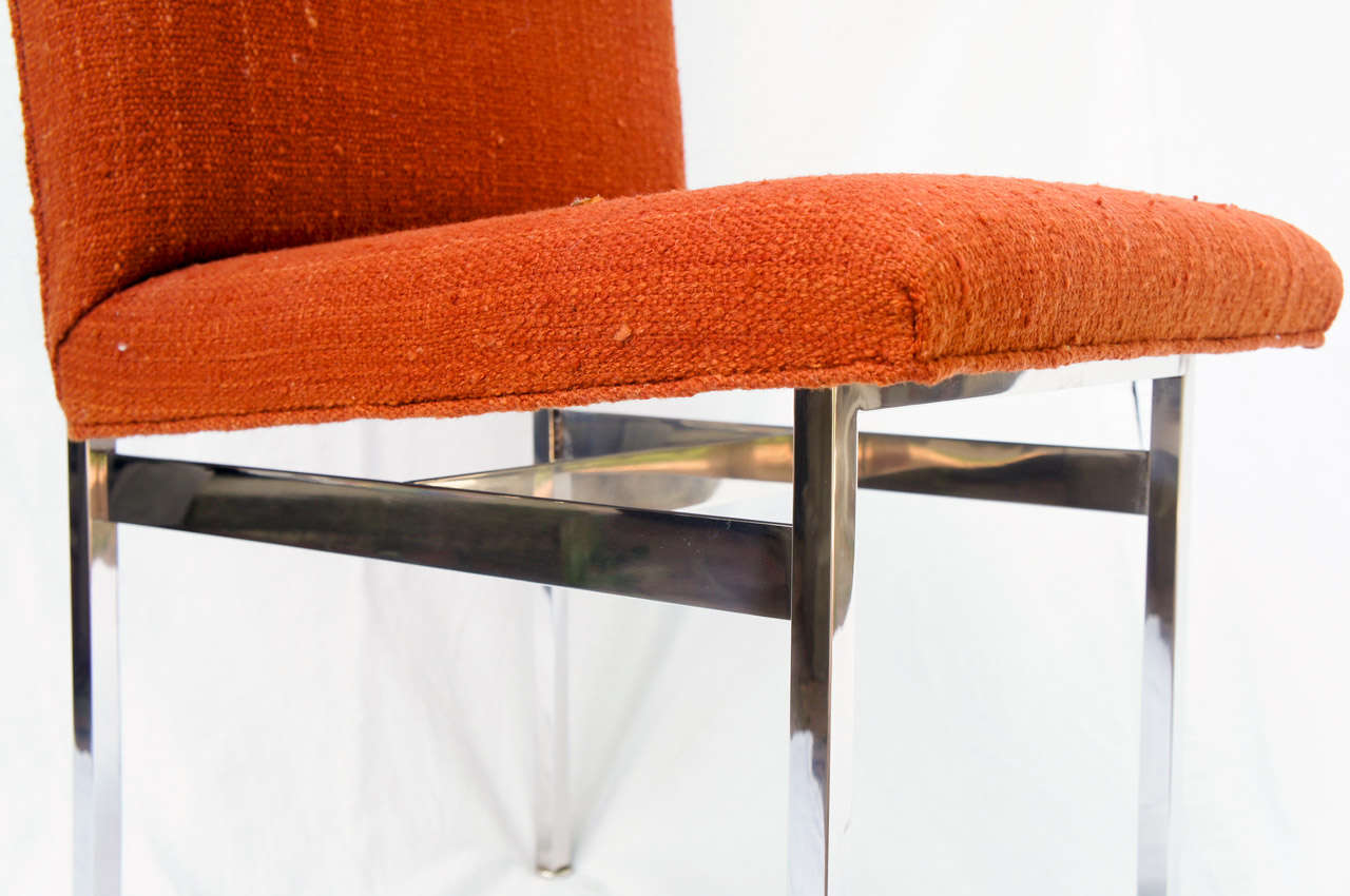 8 Mid Century Chrome Pace Collection dining Chairs at 1stDibs
